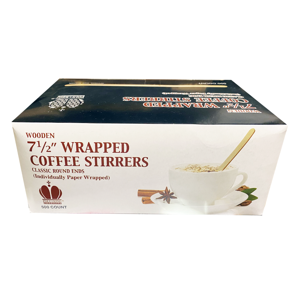 7.5" Coffee Stirrers (Individually Wrapped) – Goldmax Industries, Inc.